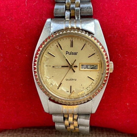 Pulsar | Accessories | Vintage Pulsar Ladies Wrist Watch Dual Tone ...